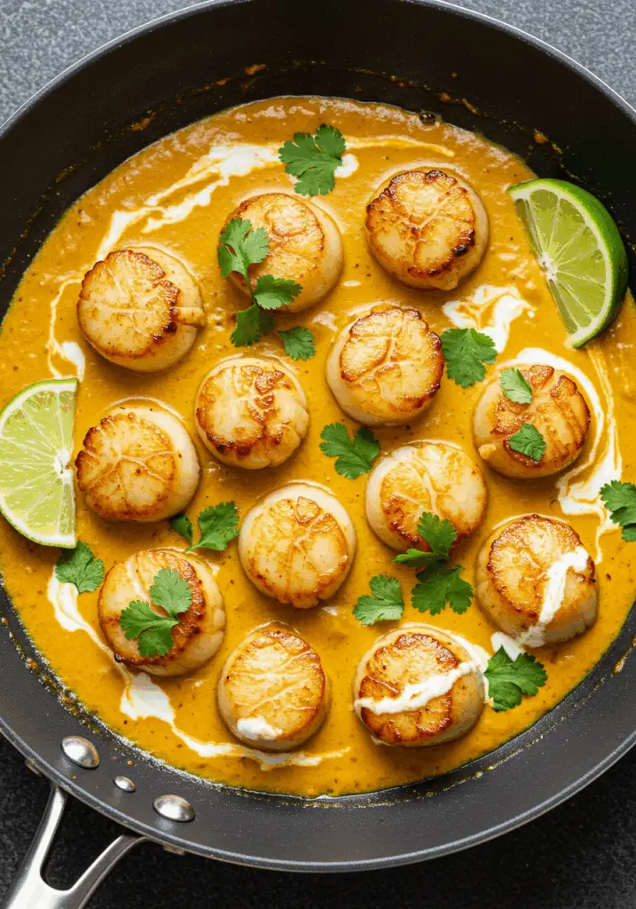Spicy Coconut Curry Scallops