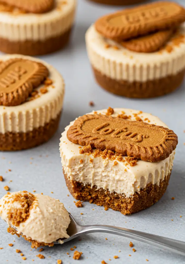 No Bake Mini Biscoff Cheesecakes - ELENACOOKING