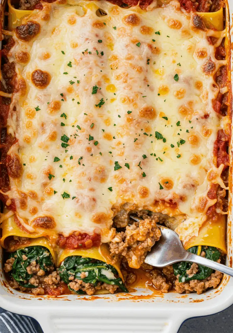 Spinach Beef Cannelloni