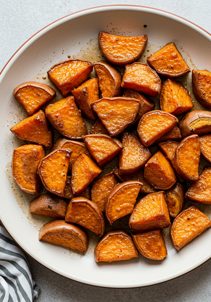 Cinnamon Maple Roasted Sweet Potatoes