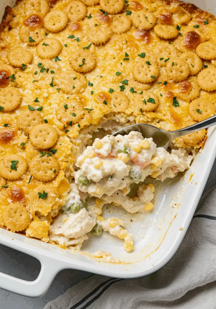 Ritz Cracker Chicken Casserole - ELENACOOKING