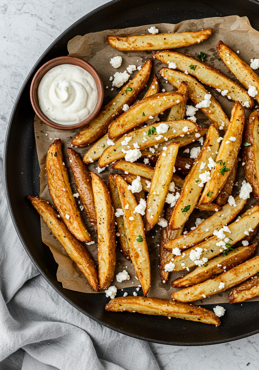 Greek Feta Fries with Feta Cheese