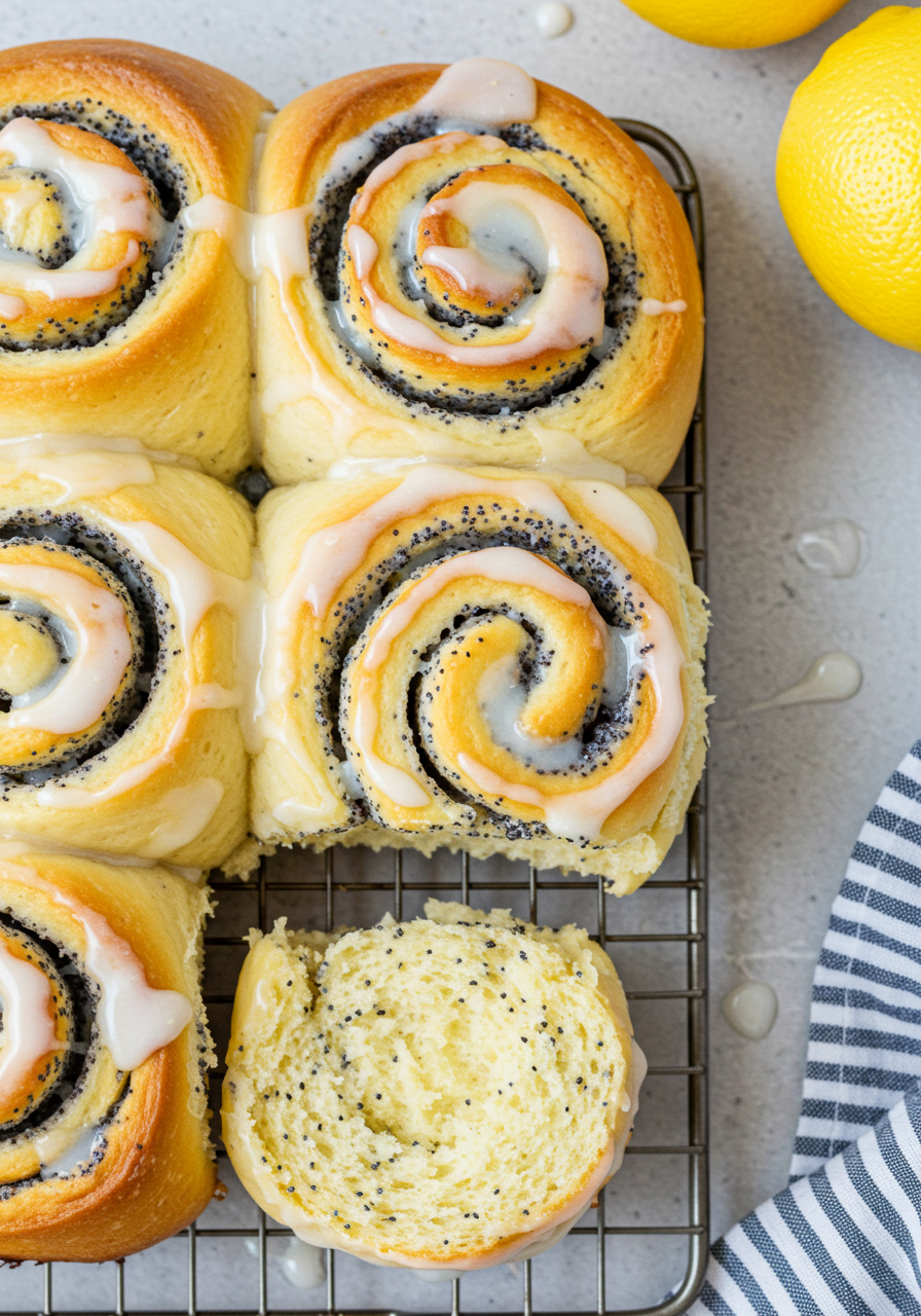 Fluffy Lemon Poppy Seed Sweet Rolls