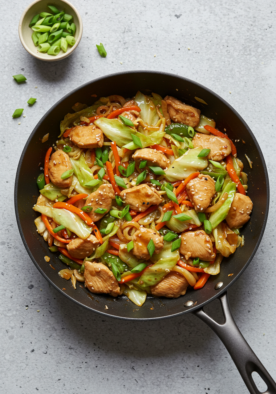 Chinese Chicken Cabbage Stir-Fry - ELENACOOKING