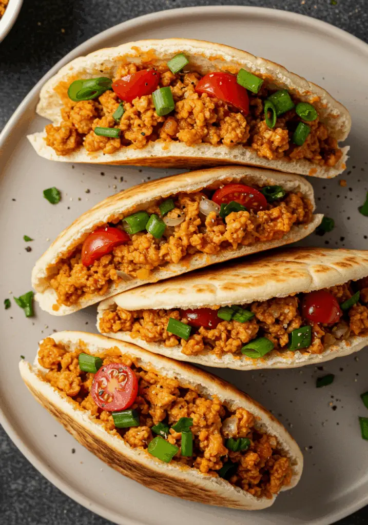 Mediterranean Ground Chicken Pitas - ELENACOOKING