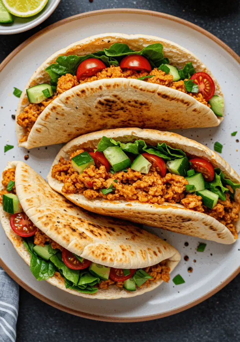 Mediterranean Ground Chicken Pitas - ELENACOOKING