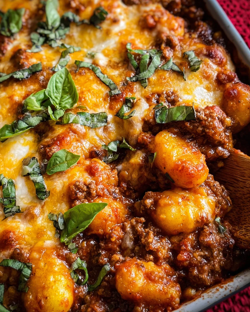 Cheesy Bolognese Gnocchi Bake