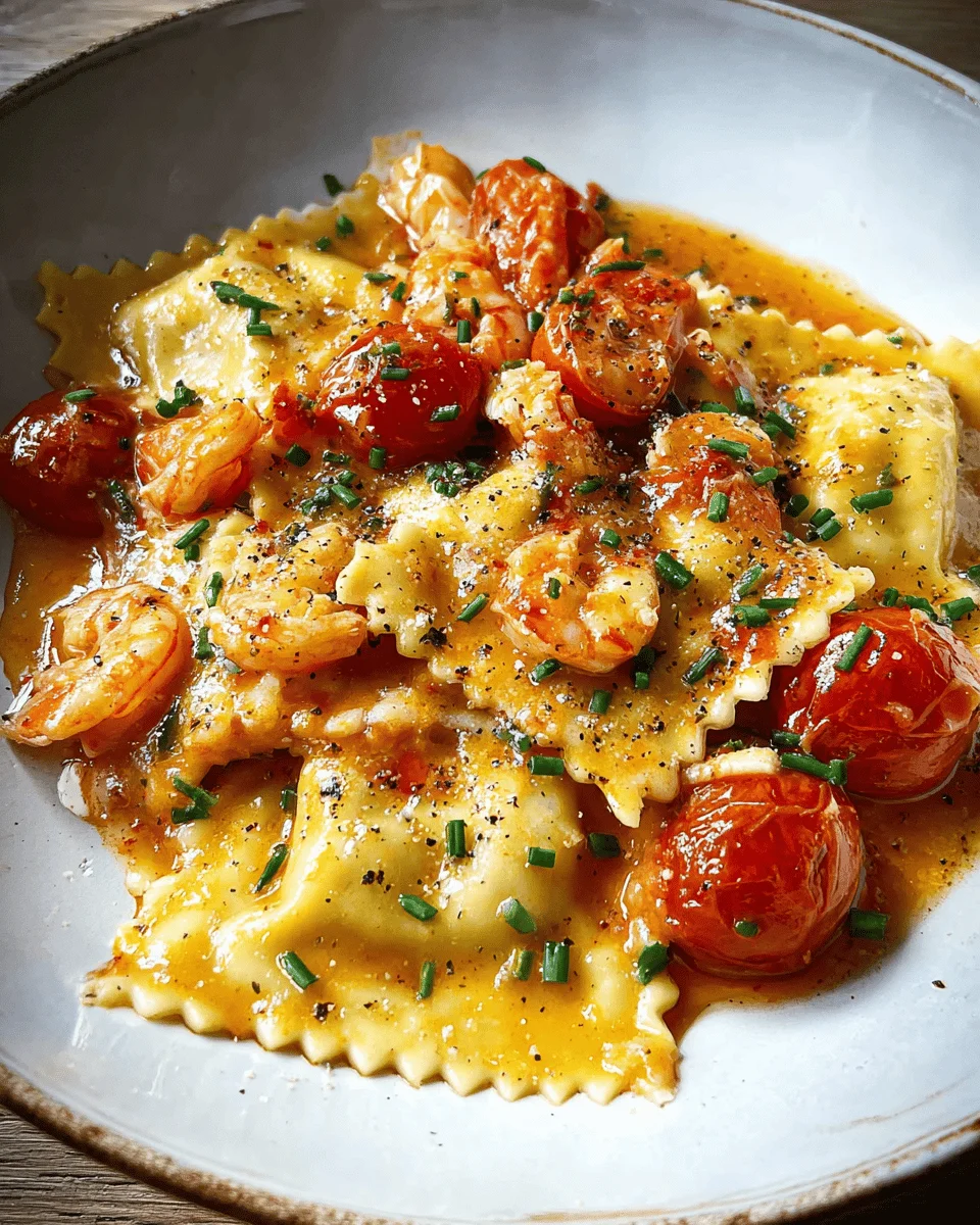 Ravioli in Crayfish Tomato Sauce
