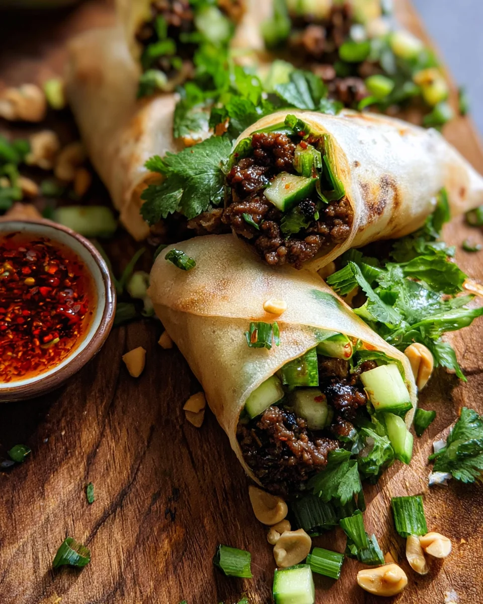 20 Minute Thai Basil Beef Rolls