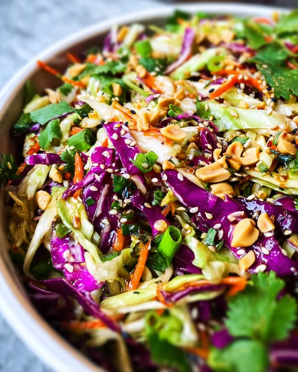 Easy Crunchy Asian Slaw (w/ BEST Asian Dressing!)
