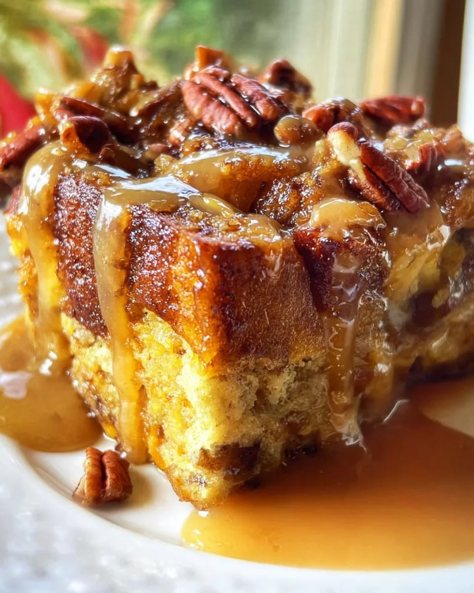 Pumpkin Praline Bread Pudding