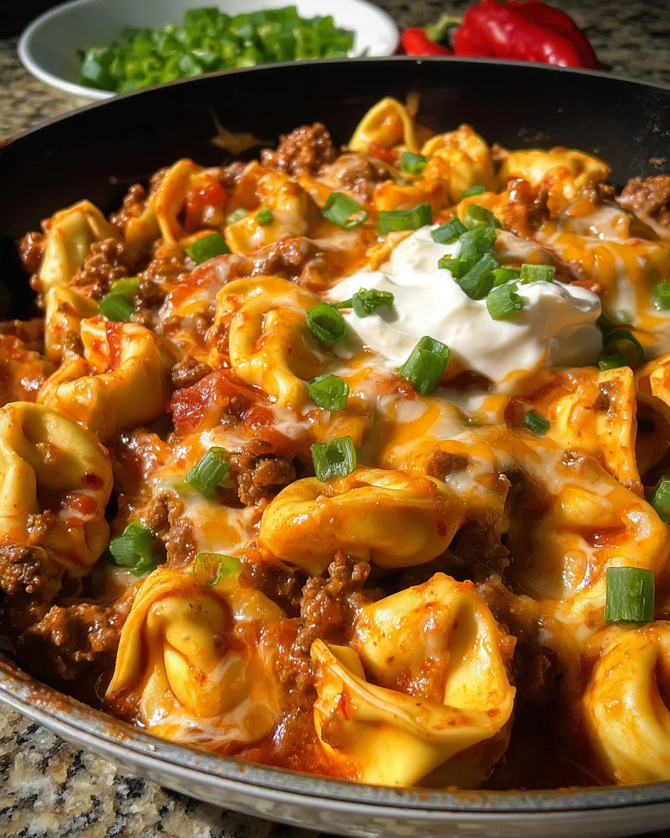 Cheesy Taco Tortellini Skillet