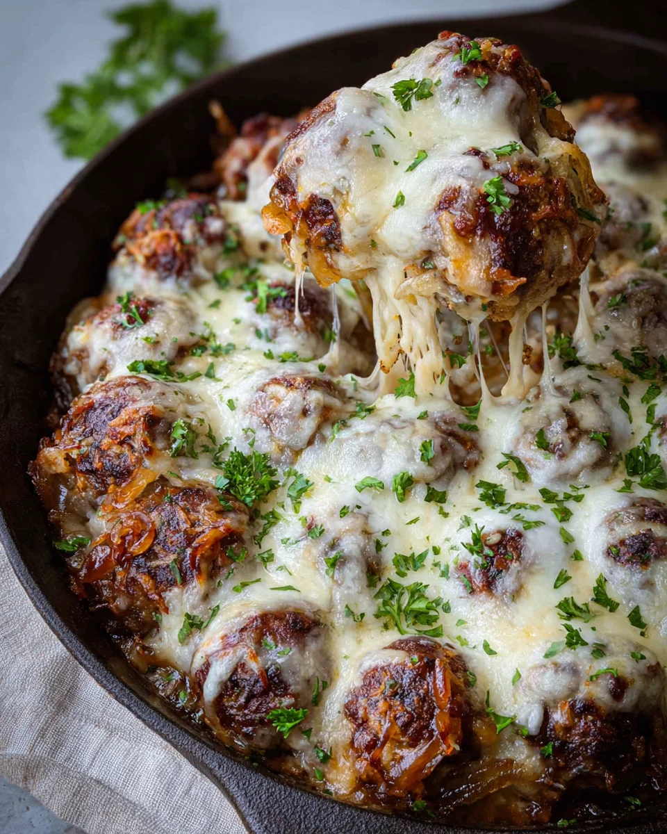 French Onion Meatballs