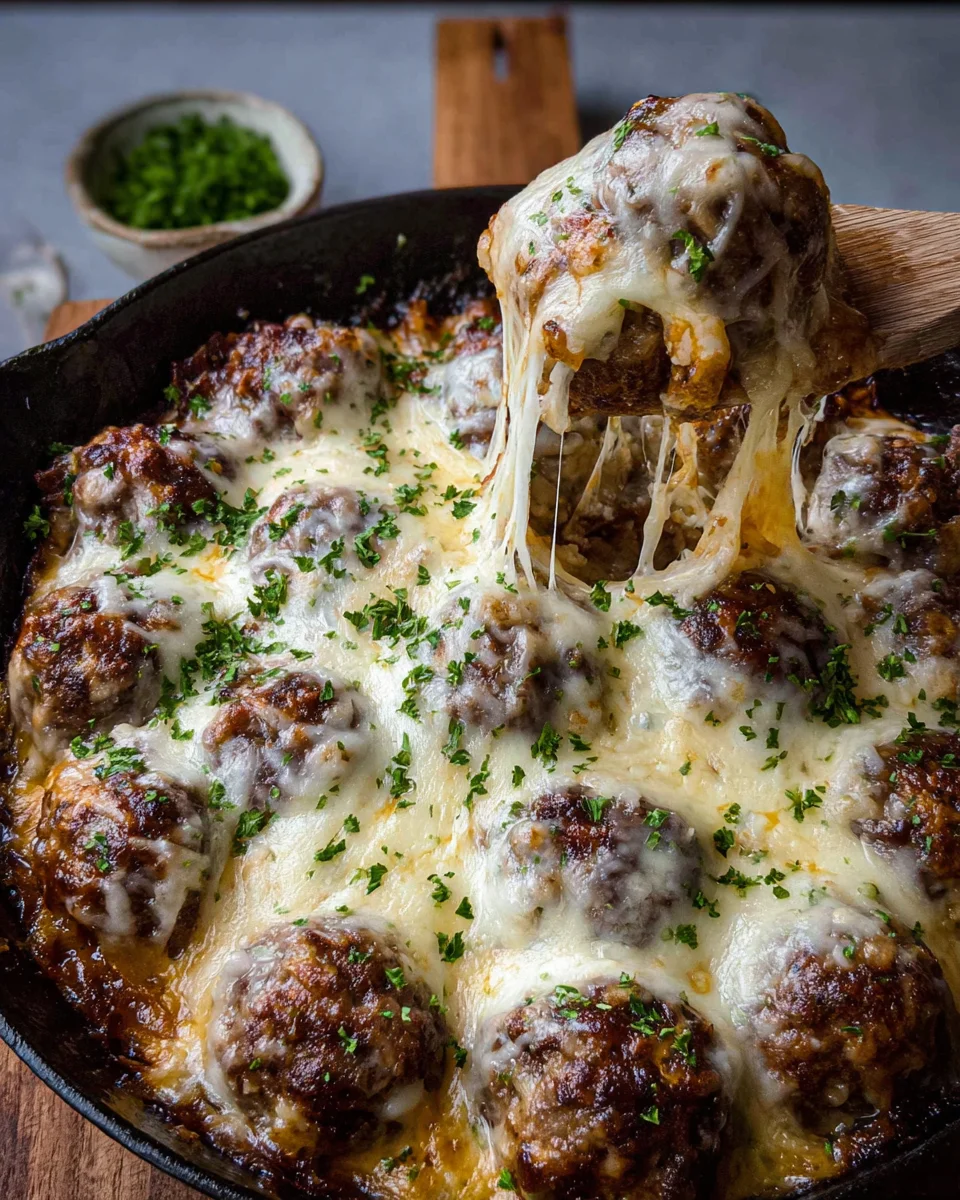 French Onion Meatballs