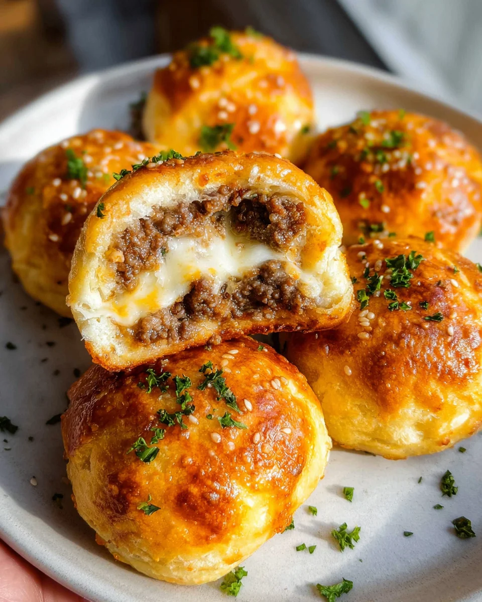 Garlic Parmesan Cheeseburger Bombs