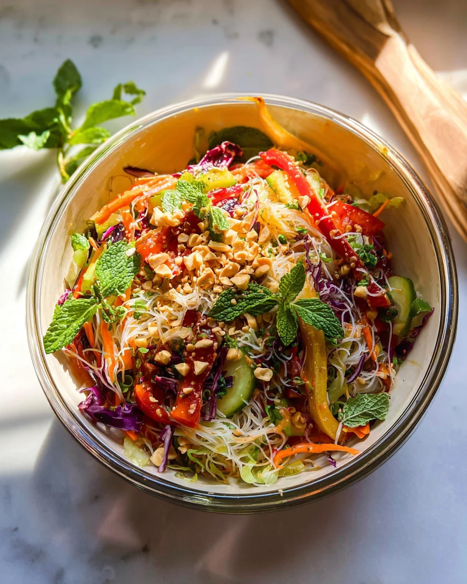 Spring Roll Salad with Spicy Ginger Dressing
