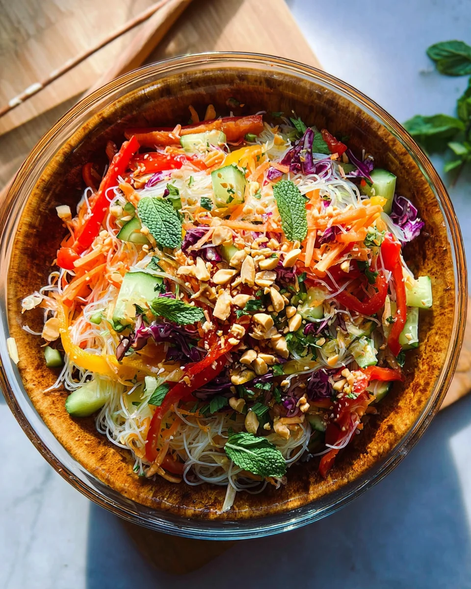 Spring Roll Salad with Spicy Ginger Dressing