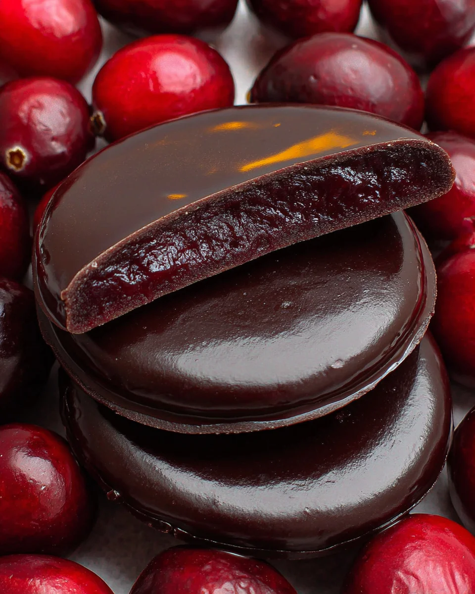 Dark Chocolate Covered Cranberry Sauce Bites