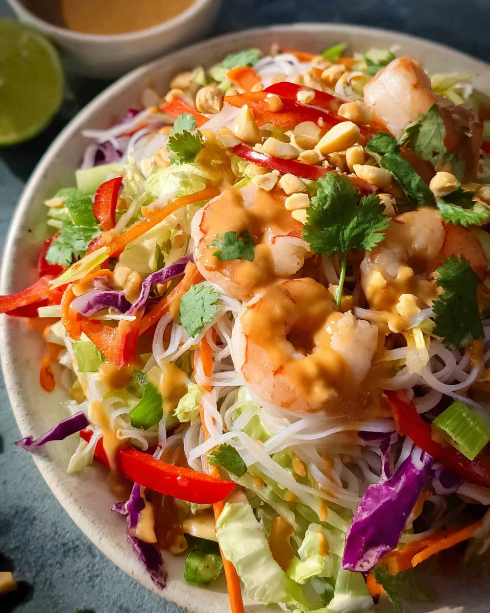 Fresh Spring Roll Salad with Creamy Peanut Ginger Dressing