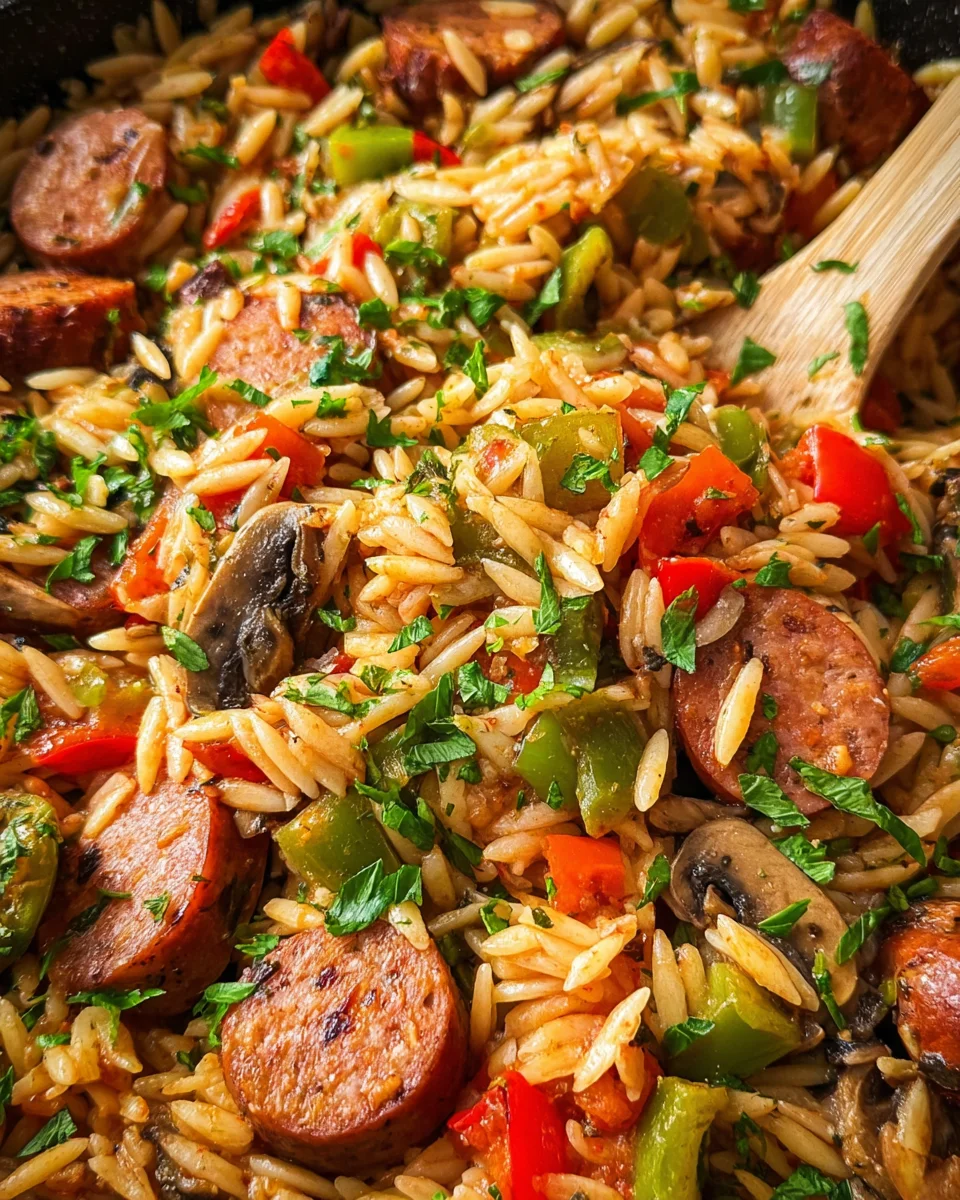 One-Pan Orzo and Chicken Sausage Recipe