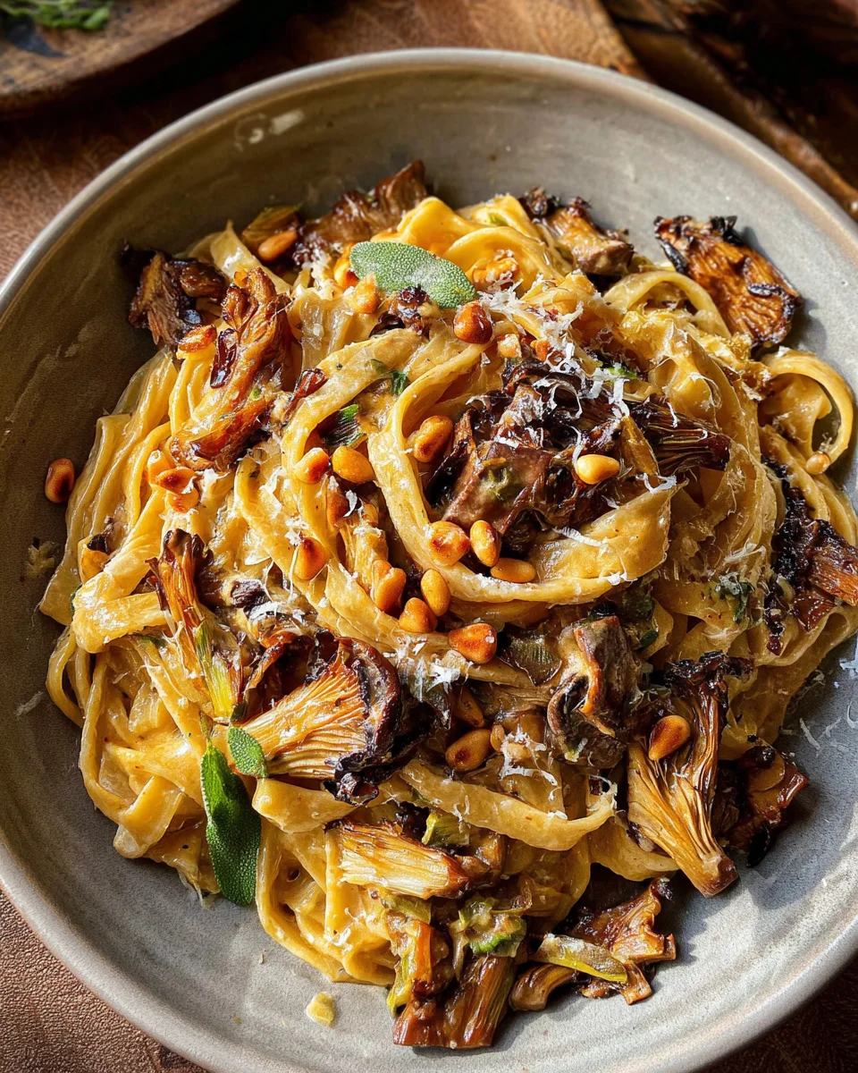 Caramelized Leek and Mushroom Gruyere Pasta