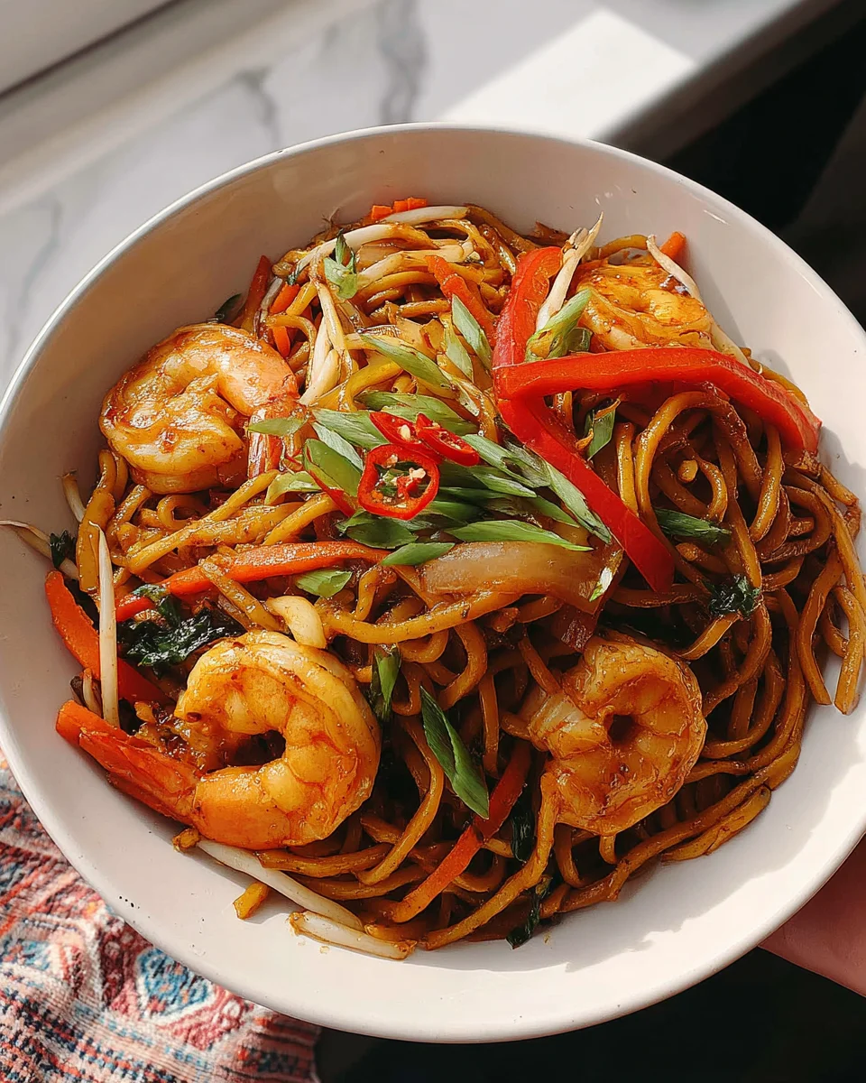 Easy Prawn Chow Mein