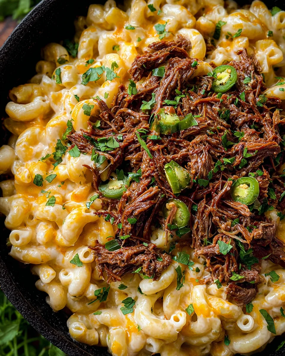 Shredded Beef Macaroni and Cheese